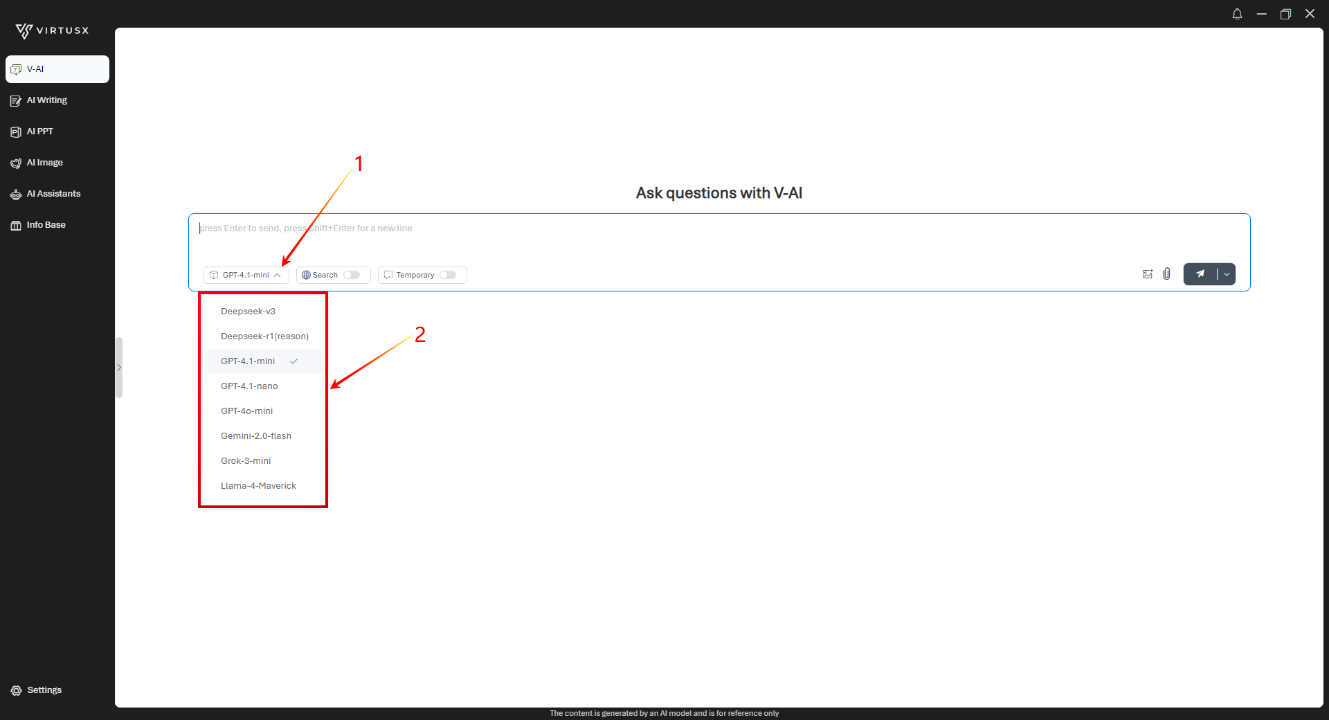 AI Language Modes – Virtusx V-AI Manual