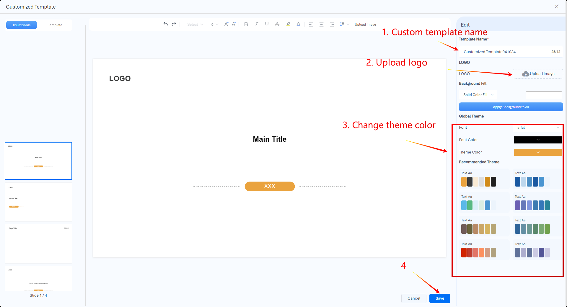 Customize PPT Template – Virtusx V-AI Manual